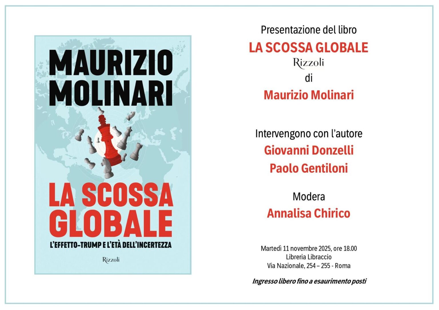 Presentazione del libro "La scossa globale", di Maurizio Molinari ...